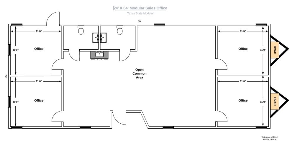 24 x 64 Modular Office | Texas State Modular